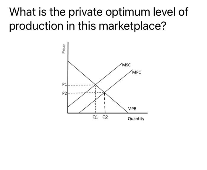 Solved What is the private optimum level of production in | Chegg.com