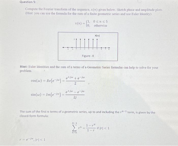 Solved Compute the Fourier transform of the sequence, x(n) | Chegg.com