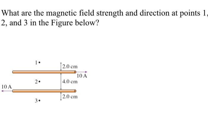 Solved What are the magnetic field strength and direction at | Chegg.com