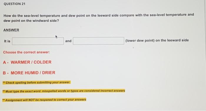 Solved How do the sea-level temperature and dew point on the | Chegg.com