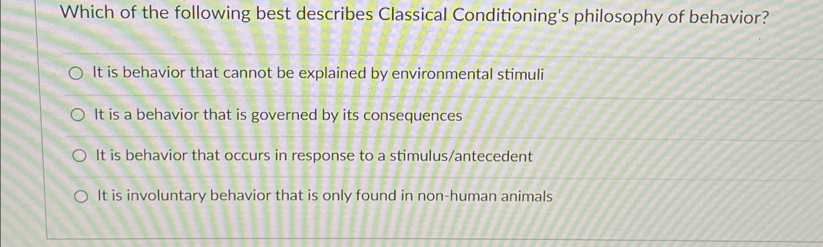 Solved Which of the following best describes Classical | Chegg.com