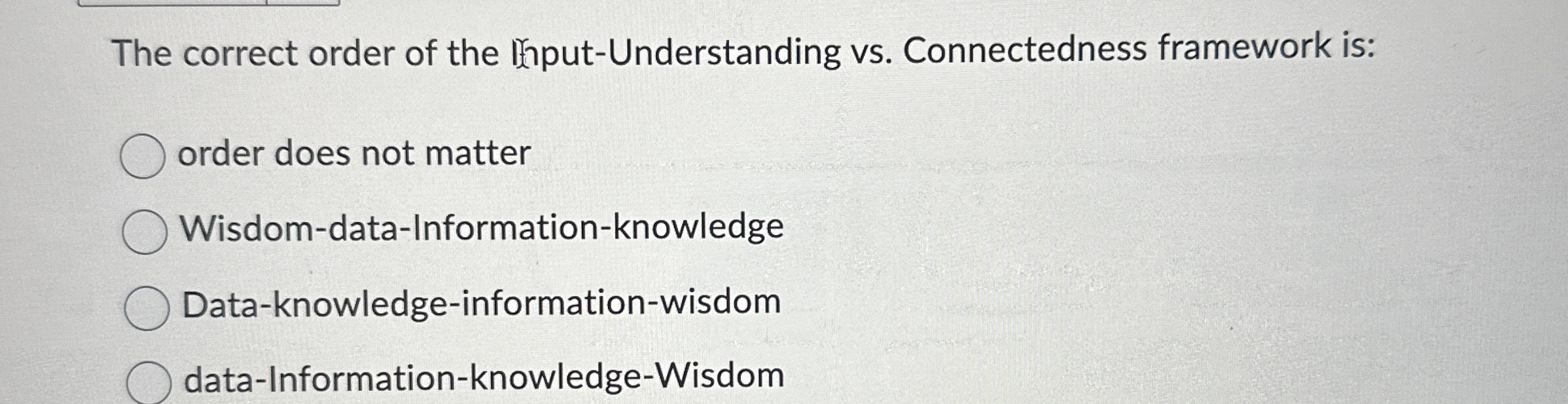Solved The correct order of the lhput-Understanding vs. | Chegg.com