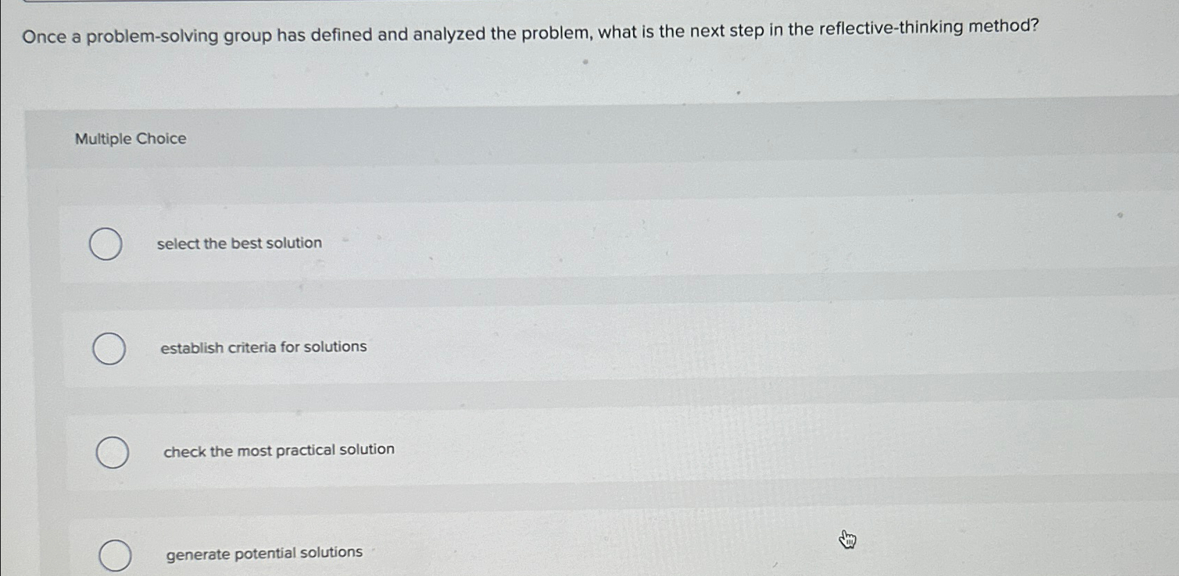 Solved Once a problem-solving group has defined and analyzed | Chegg.com