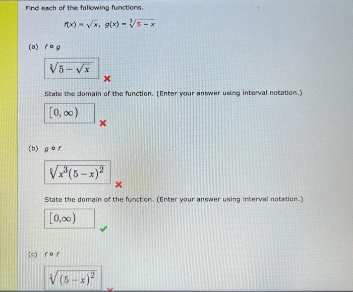 Solved Find each of the following functions. | Chegg.com