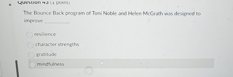 Solved The Bounce Back program of Toni Noble and Helen | Chegg.com