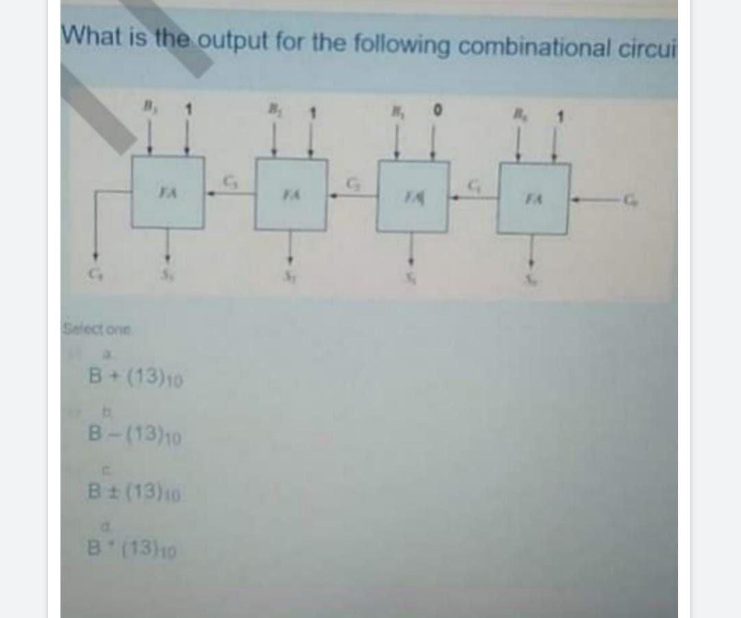 Solved What is the output for the following combinational | Chegg.com