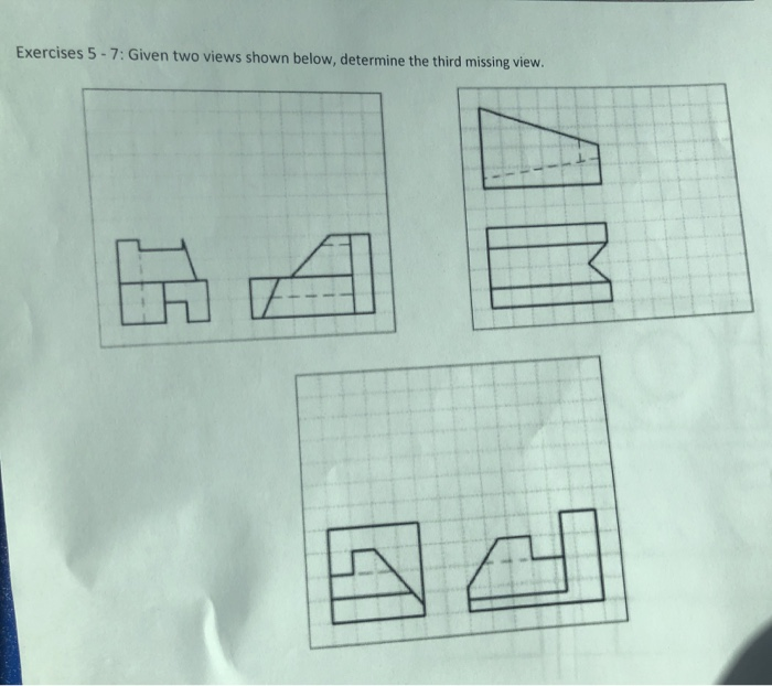 Solved Exercises 5 - 7: Given two views shown below, | Chegg.com