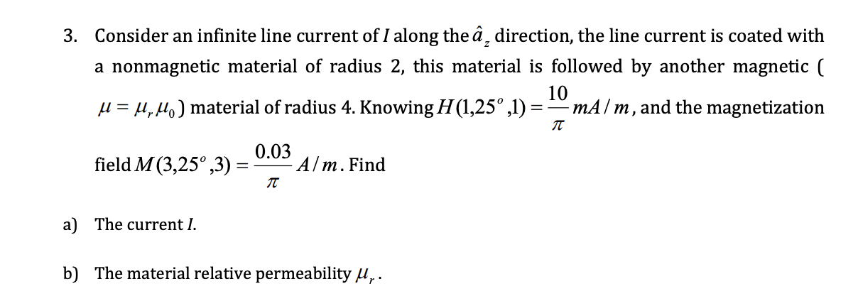 Solved Consider an ﻿infinite line current of ﻿I along the | Chegg.com