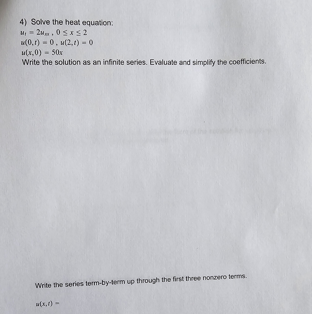 Solved Solve the heat | Chegg.com