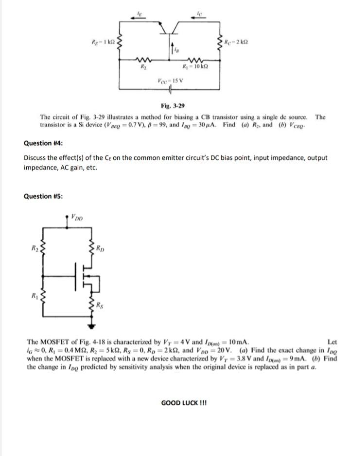 Solved The circuit of Fig. 3-29 illustrates a method for | Chegg.com