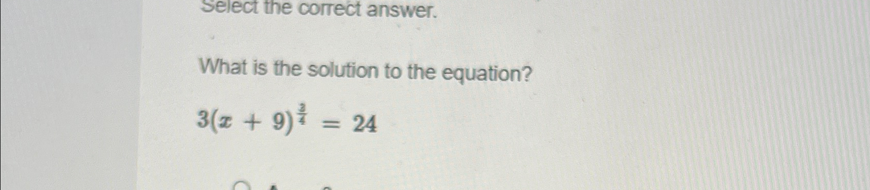 Solved Select the correct answer.What is the solution to the | Chegg.com
