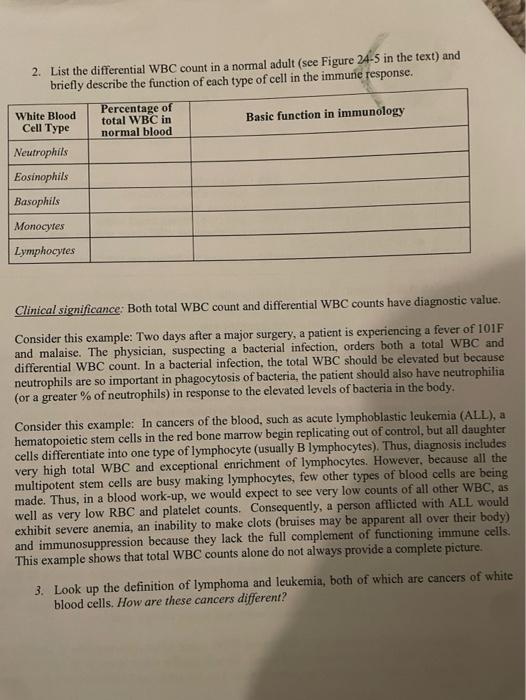 Solved HEMATOLOGY III: WBC COUNTS HUMAN PHYSIOLOGY Lab | Chegg.com