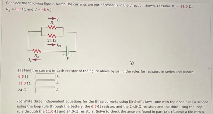 Solved Consider the following figure. Note: The currents are | Chegg.com