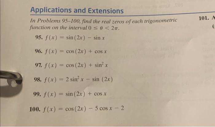 Solved 48. cos(2θ)+cos(4θ)=096. f(x)=cos(2x)+cosx94. | Chegg.com