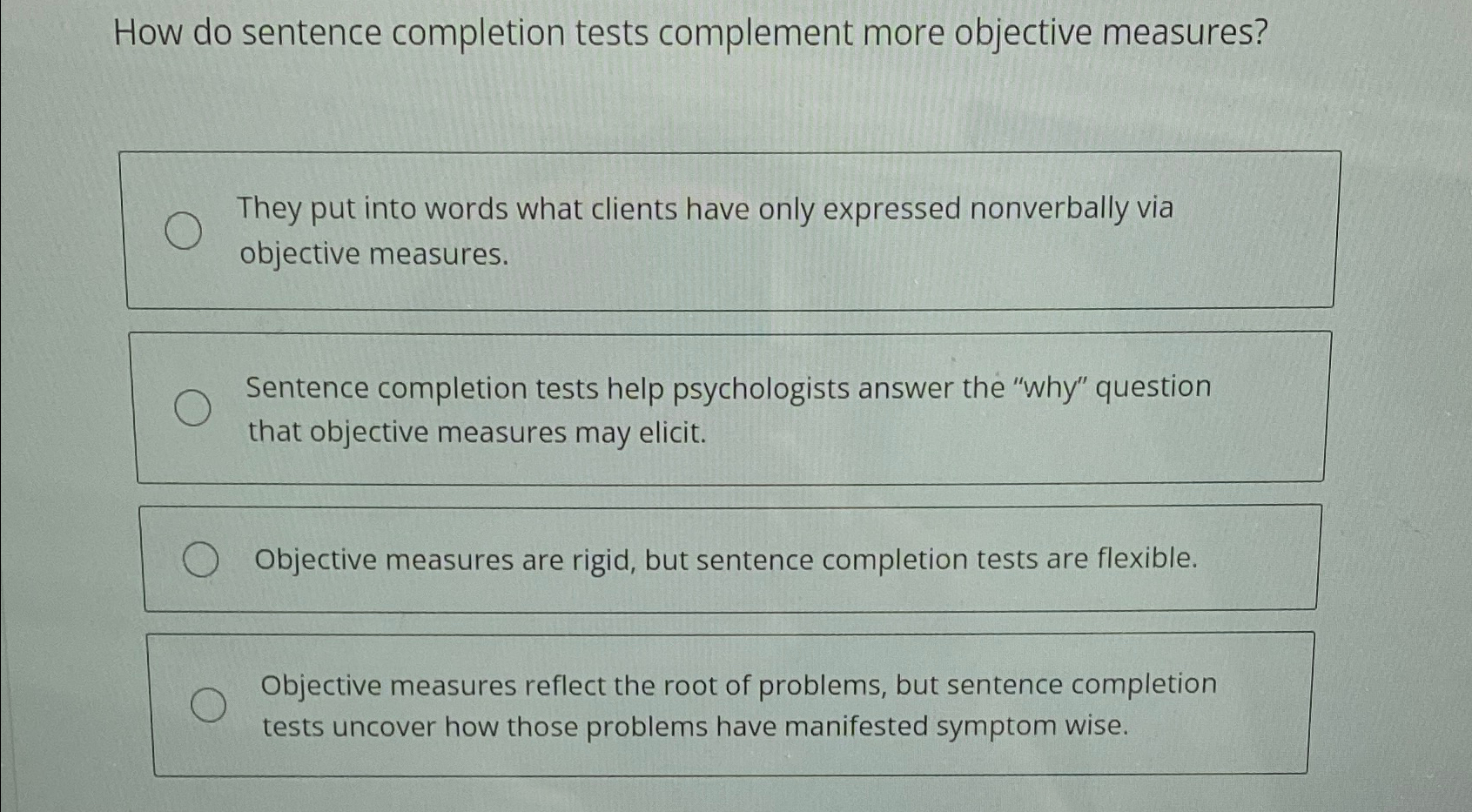 Solved How do sentence completion tests complement more | Chegg.com