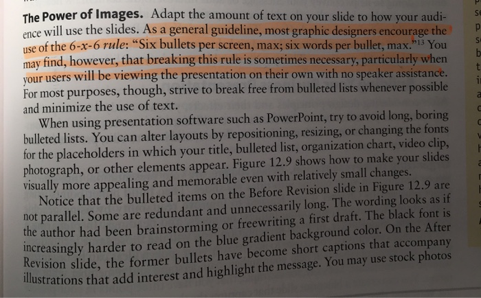 Solved 10. The 6-x-6 rule for slides is discussed on page | Chegg.com