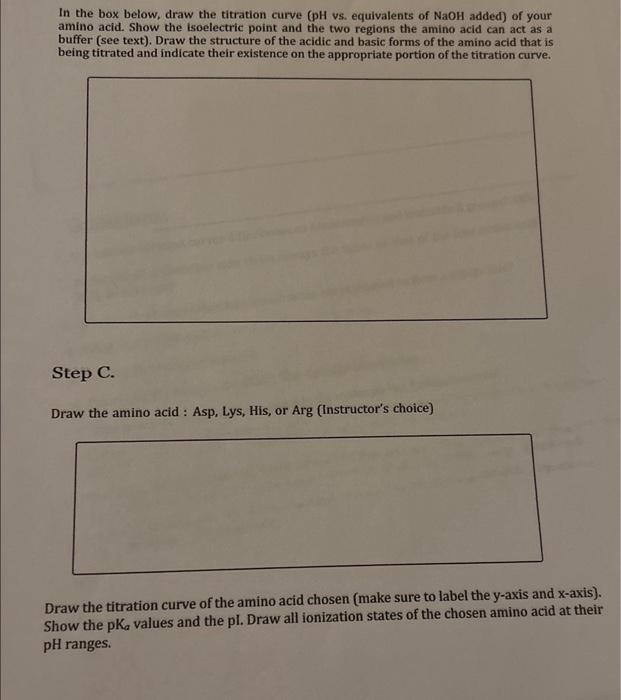 Solved In the box below, draw the titration curve ( pH vs. | Chegg.com