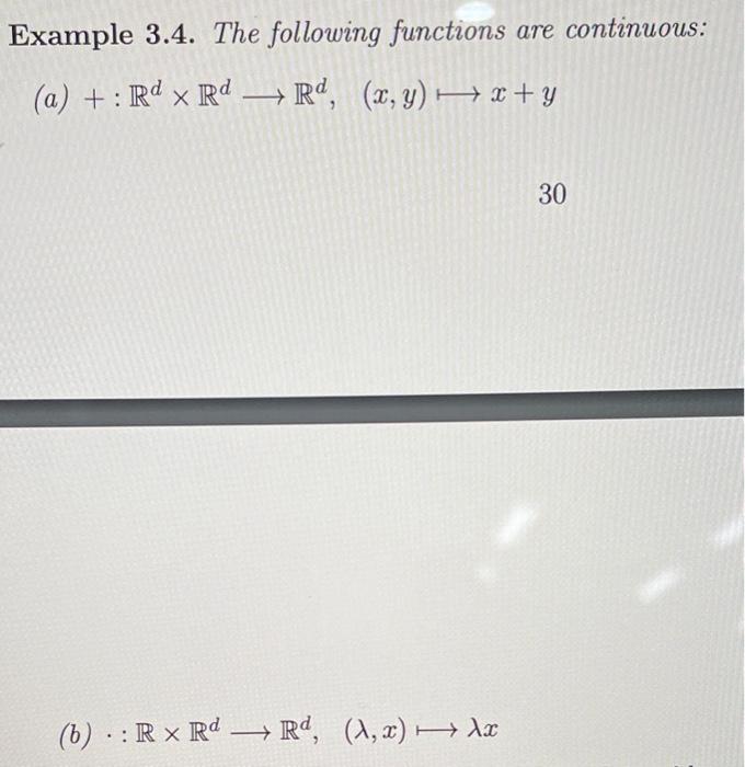 Solved Example 3.4. The following functions are continuous: | Chegg.com