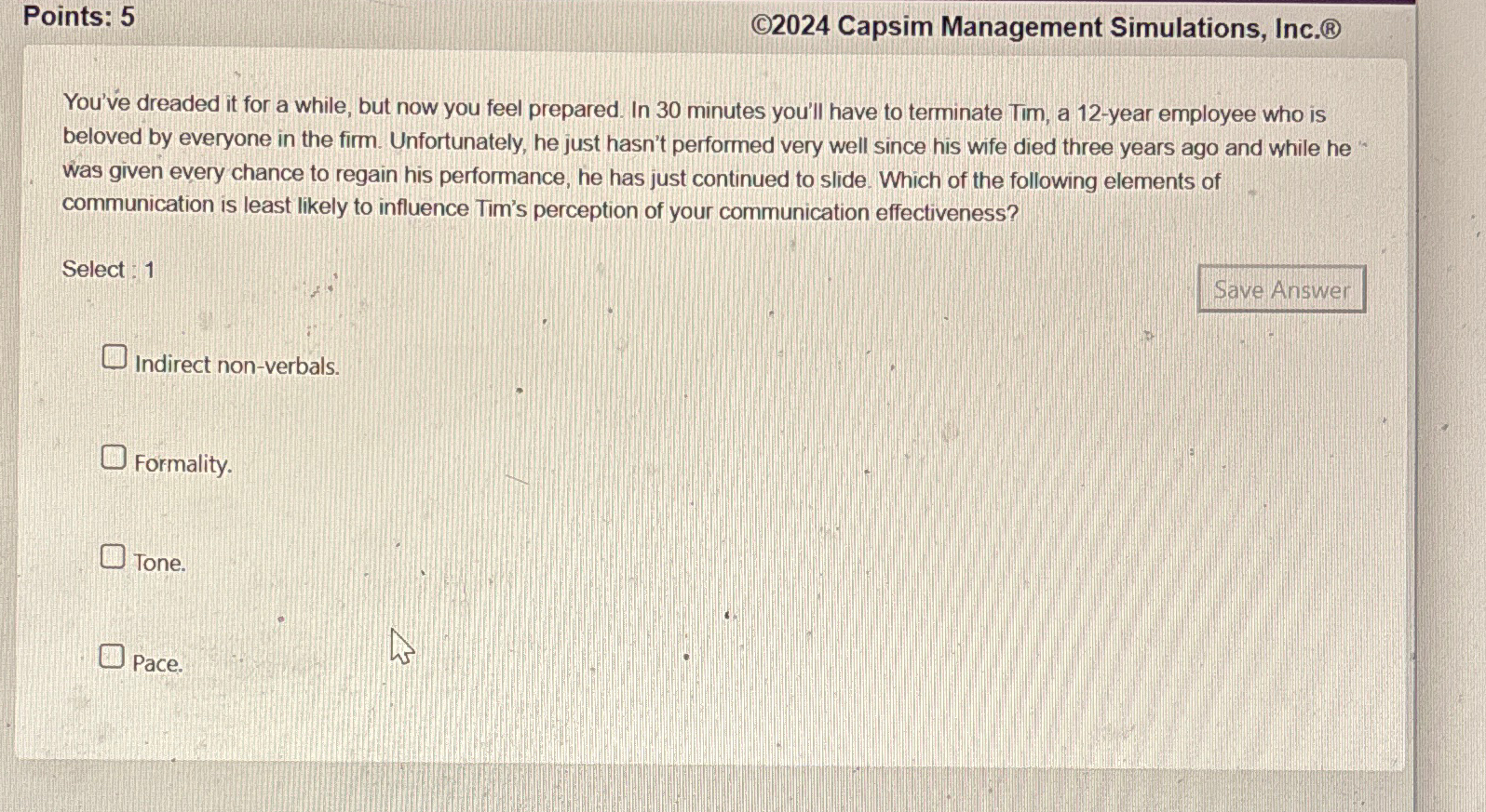 Solved Points: 5(C)2024 ﻿Capsim Management Simulations, | Chegg.com