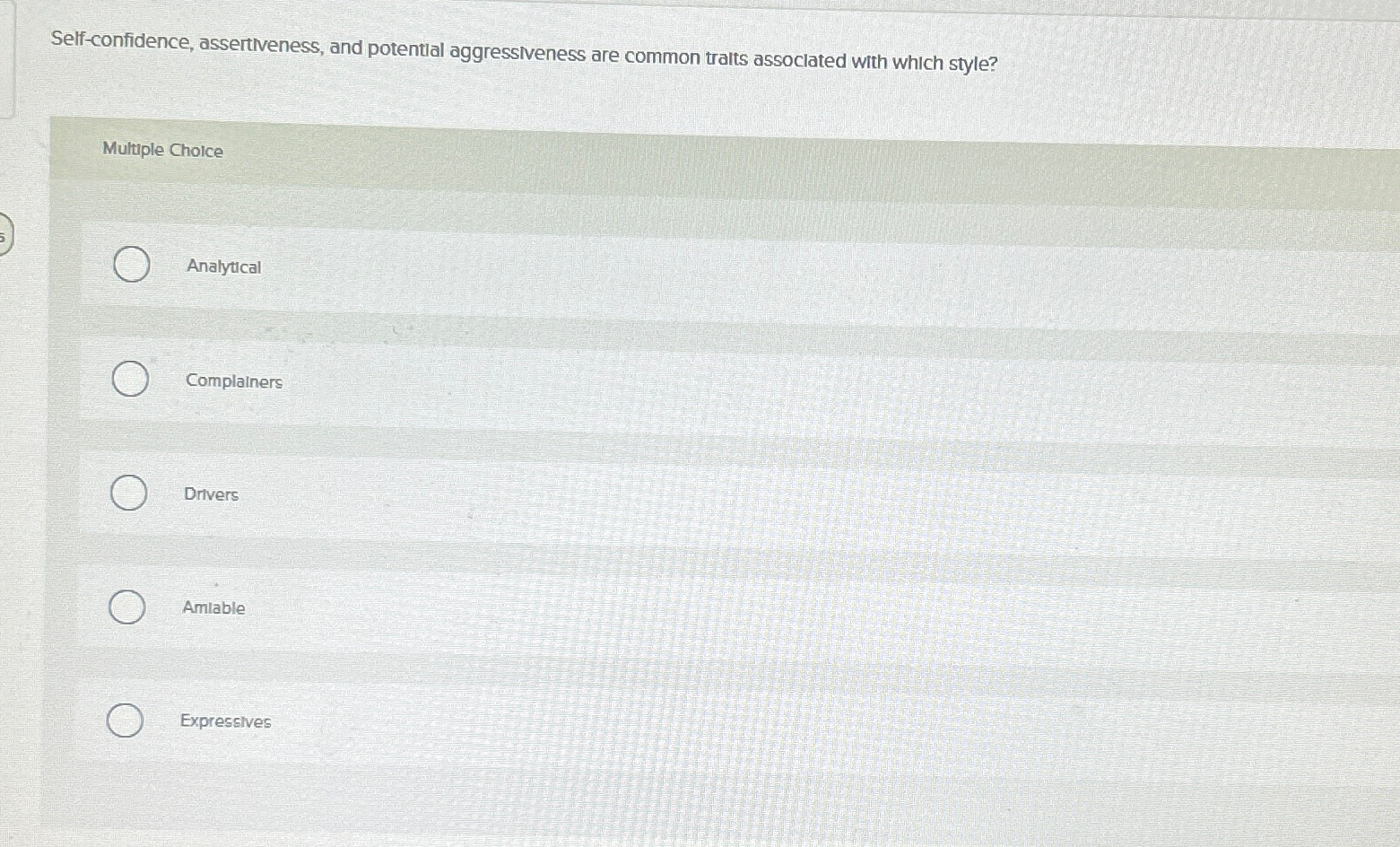 Solved Self-confidence, assertiveness, and potential | Chegg.com