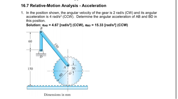 Solved 16 7 Relative Motion Analysis Acceleration 1 In