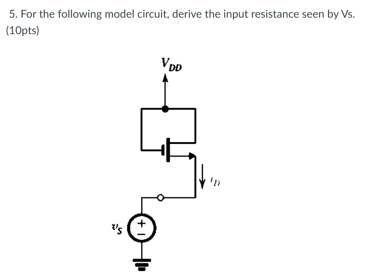 Solved For the following model circuit, derive the input | Chegg.com
