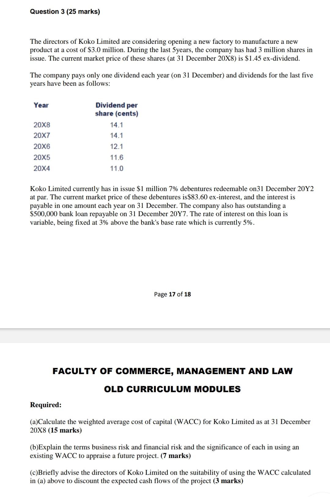 Solved The directors of Koko Limited are considering opening | Chegg.com