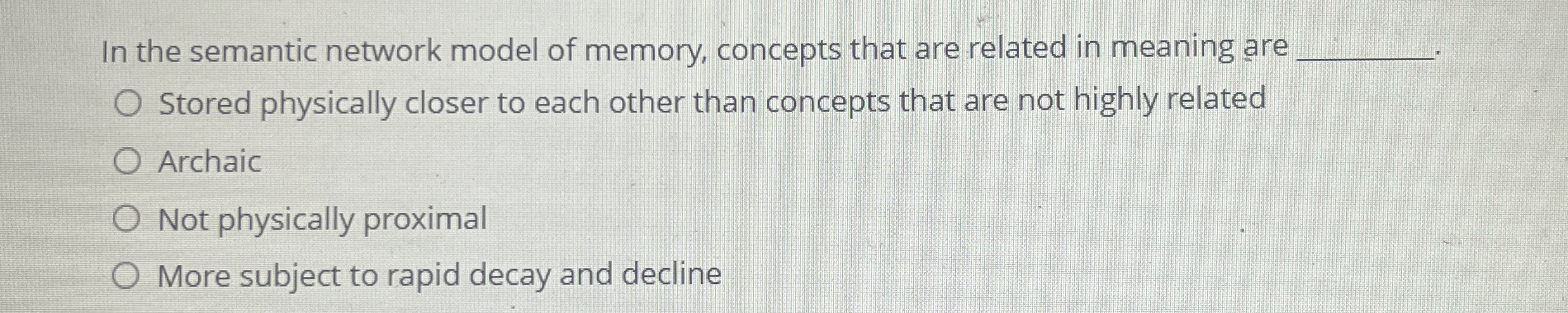 Solved In the semantic network model of memory, concepts | Chegg.com