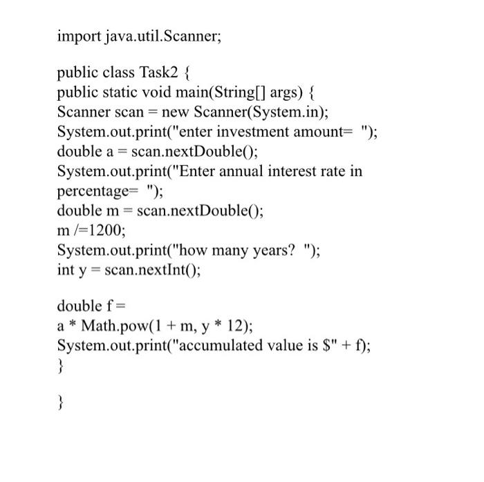 Solved import java.util.Scanner; public class Task2 { public | Chegg.com