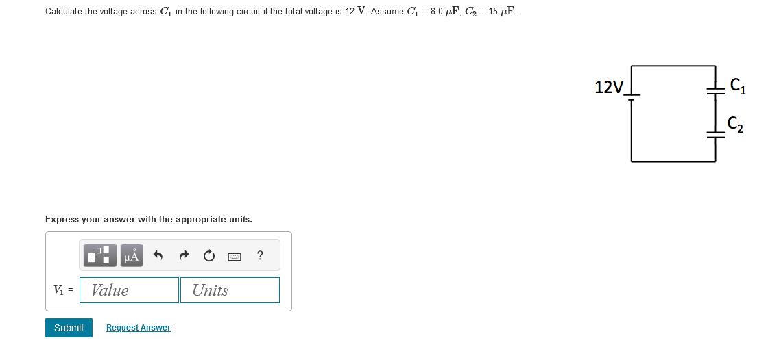 Solved Calculate the voltage across C1 ﻿in the following | Chegg.com
