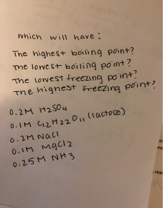 Solved which will have : The highest boiling point? The | Chegg.com