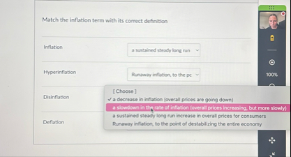 Solved Match the inflation term with its correct | Chegg.com