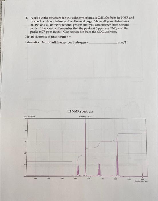 Solved 6. Work out the structure for the unknown (formula | Chegg.com