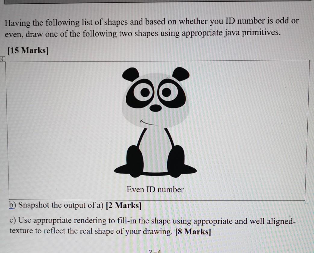 Solved Having the following list of shapes and based on | Chegg.com