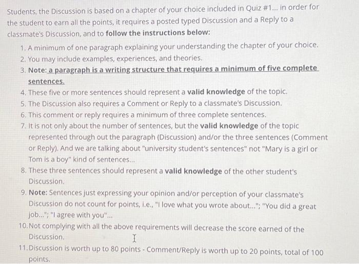 Students, the Discussion is based on a chapter of | Chegg.com