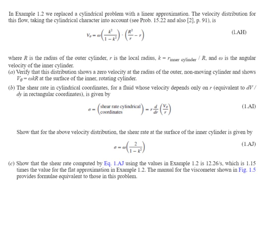 Solved In Example 1.2 ﻿we replaced a cylindrical problem | Chegg.com