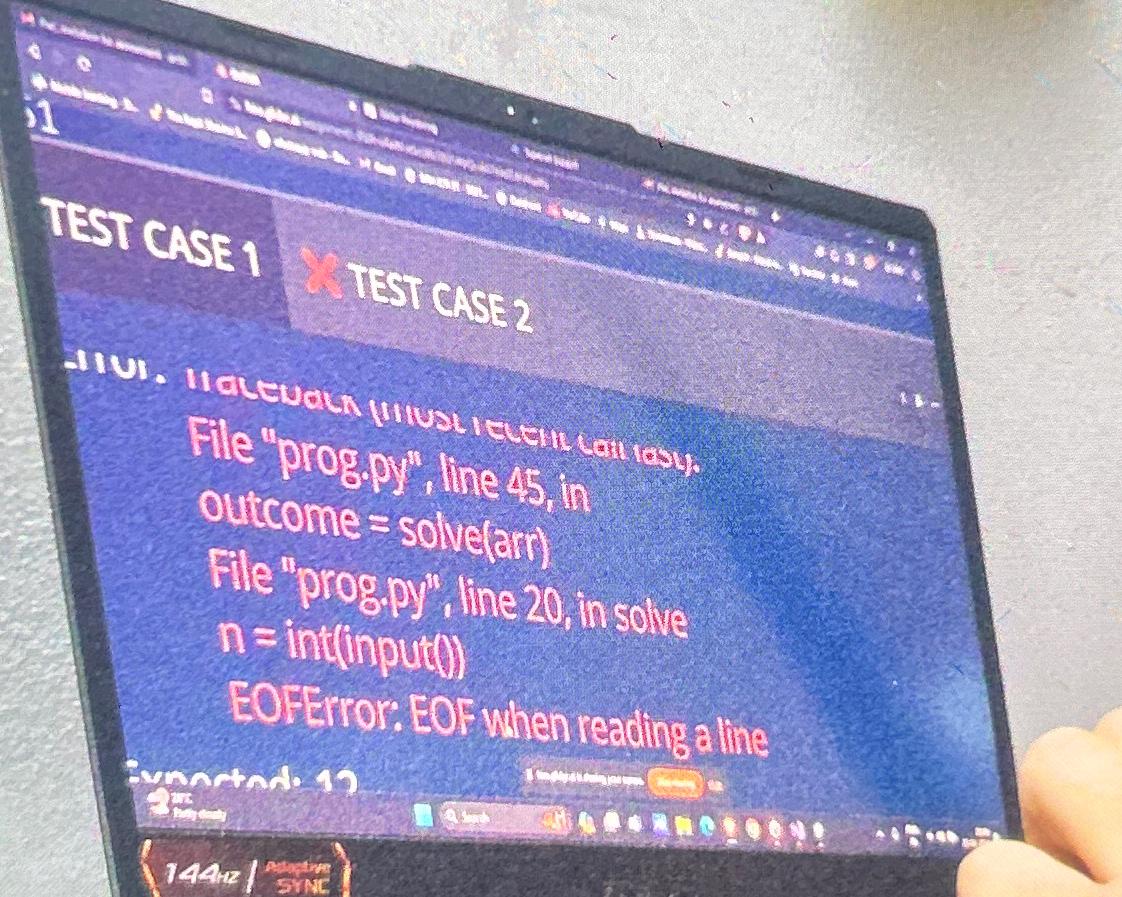 Solved TEST CASE 1TEST CISE 2File "prog.py", ﻿line 45 , | Chegg.com