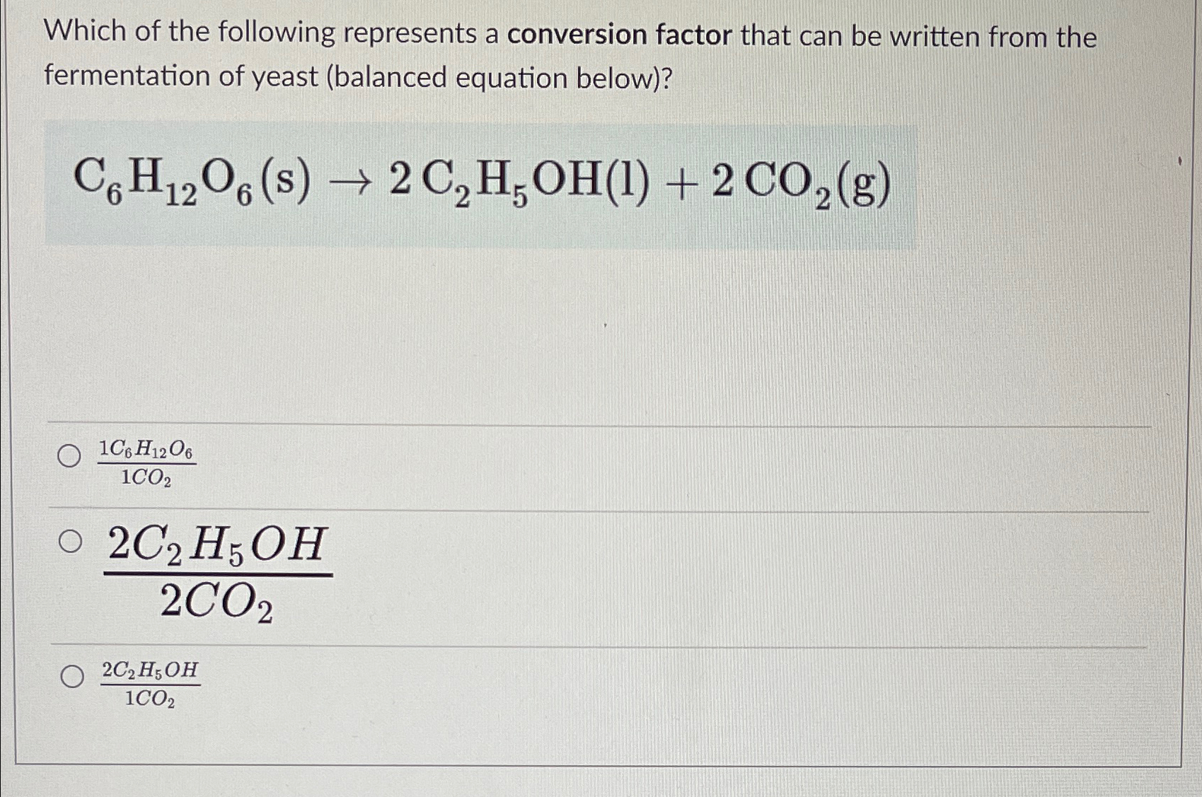 Solved Which of the following represents a conversion factor | Chegg.com