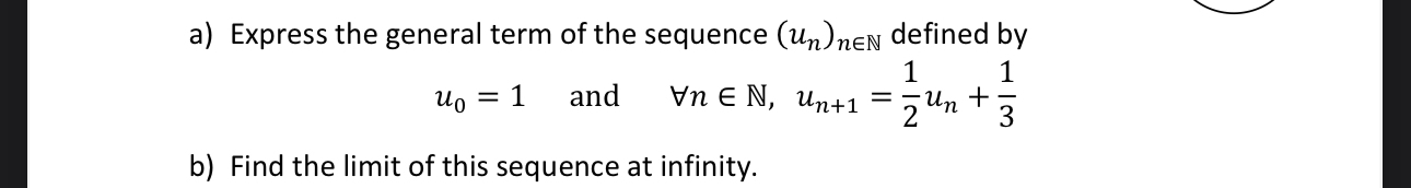 Solved A ﻿express The General Term Of The Sequence Unninn 