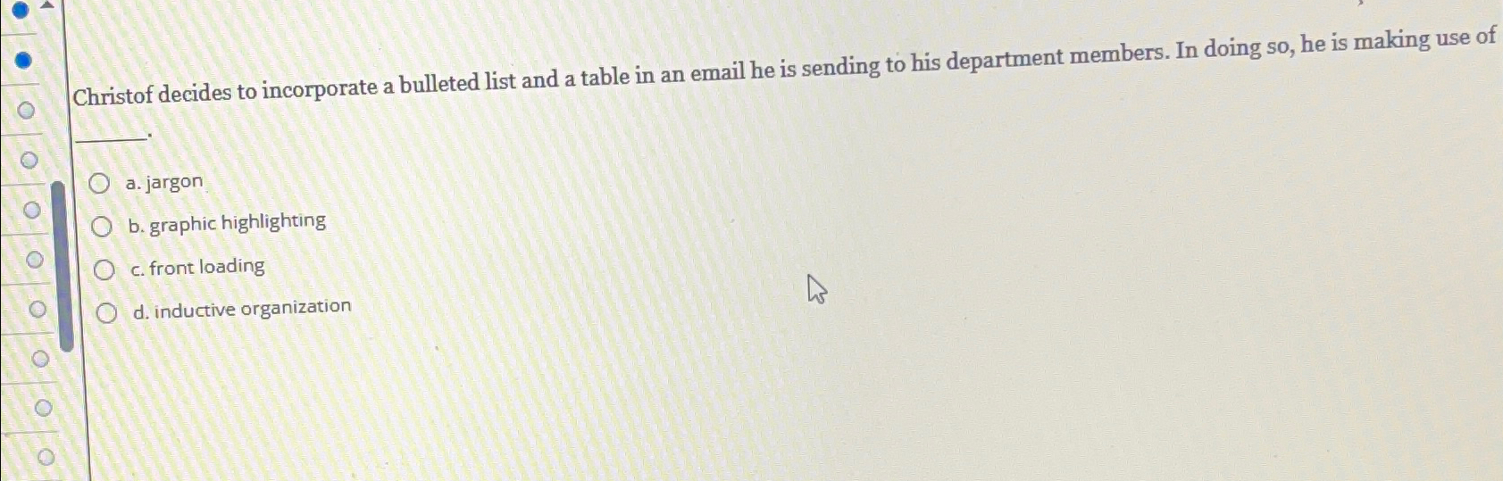 Solved Christof decides to incorporate a bulleted list and a | Chegg.com