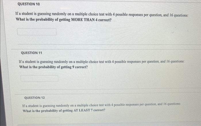 Solved If a student is guessing randomly on a multiple | Chegg.com