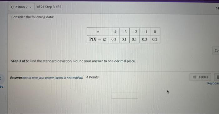 Solved Consider the following data: Step 1 of 5: Find the | Chegg.com