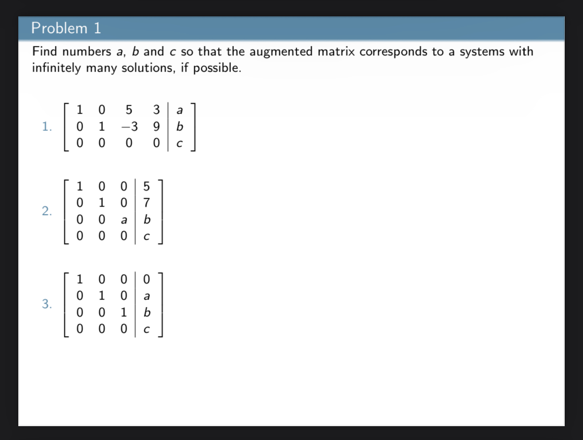 Solved Problem 1Find numbers a,b ﻿and c ﻿so that the | Chegg.com