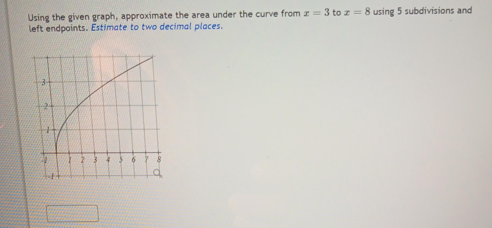 Solved Using the given graph, approximate the area under the | Chegg.com