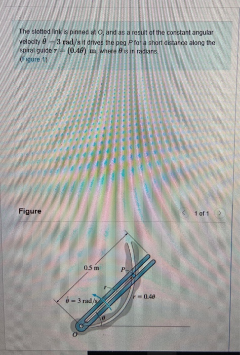 Solved The slotted link is pinned at o, and as a result of | Chegg.com