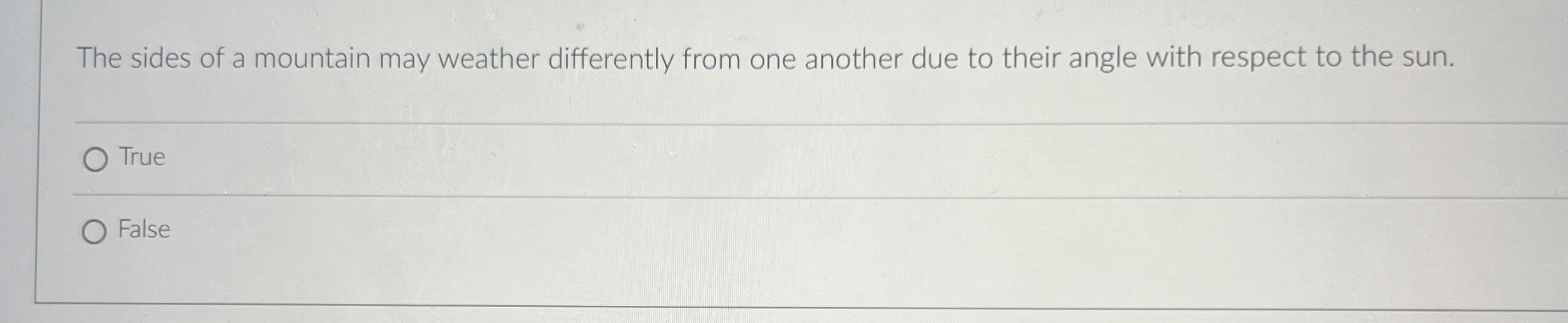 Solved The sides of a mountain may weather differently from | Chegg.com