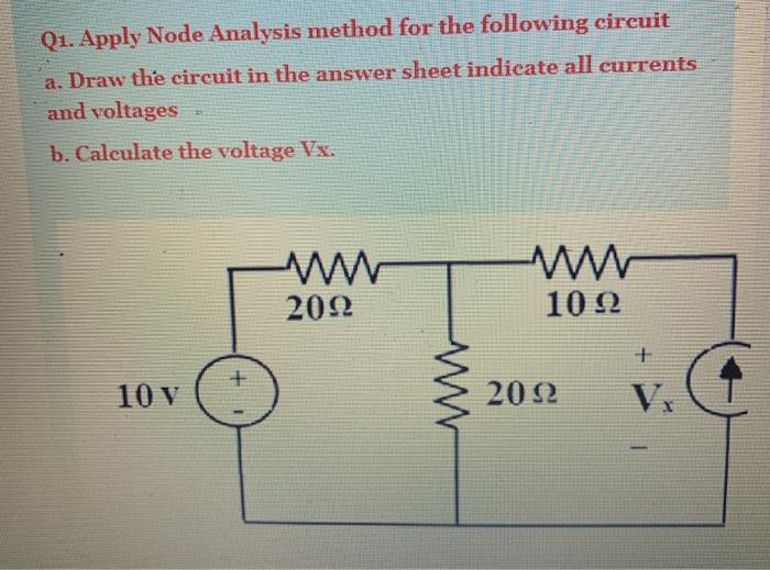 Solved Q1 Apply Node Analysis Method For The Following 3385
