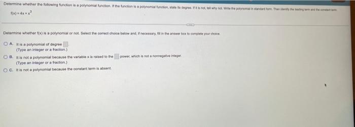 Solved Determine whether the following function is a | Chegg.com