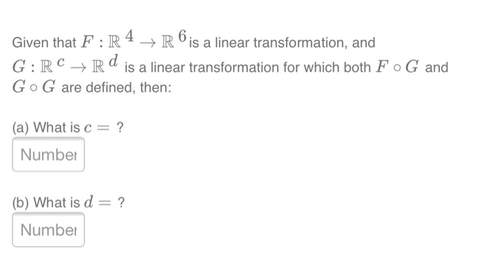 Solved Let F : R5 + R4 be a linear transformation with range | Chegg.com