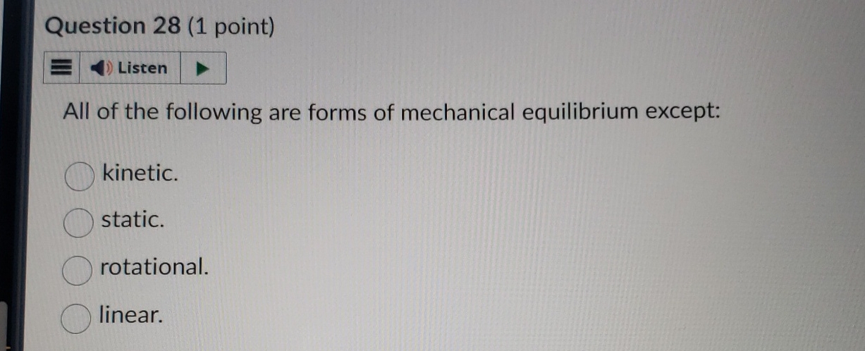 Solved Question 28 (1 ﻿point)ListenAll of the following are | Chegg.com